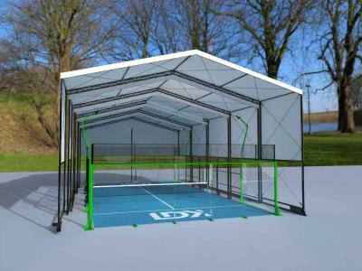 China Outdoor Padel Court Roof with Heavy-Duty Steel Structure for sale