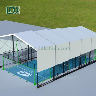 China Heavy-Duty Padel Court Roof with Steel Structure for Outdoor Courts for sale