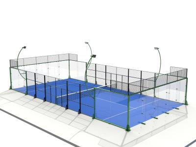 China Outdoor Panoramic Glass Padel Court for Clubs & Sports Facilities for sale
