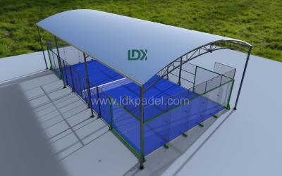 China Retractable Roof System for Padel Court Motorized Cover for All Weather Sports Facility Solution for sale