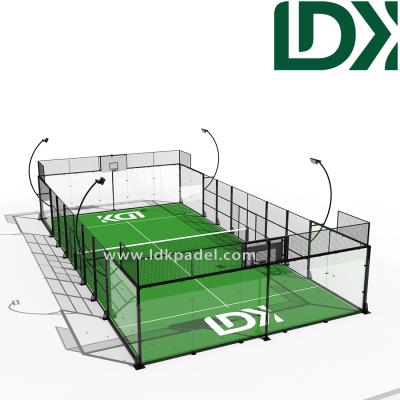 China Multifunctional Panoramic Padel Court with Basketball System and Green Turf for Multi-sport Use for sale