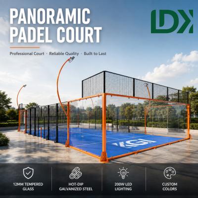 China Professional Panoramic Padel Court with 12mm Tempered Glass & Galvanized Steel Structure for Modular Assembly for sale