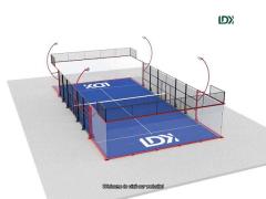 custom size padel court with steel frame and full panoramic design