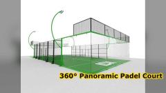 Professional Panoramic Padel Court 360 Degree View