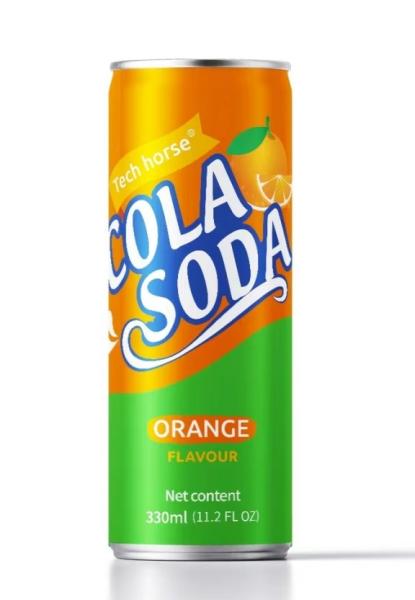 OEM Private Label Cola Drink 300ml Orange Flavour Soda Drink Canning service Free Sample