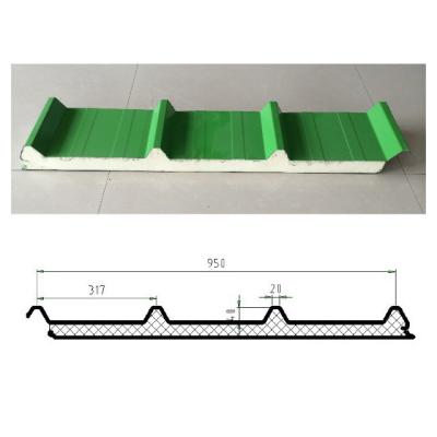 China Metal Roofing Sheet PPGI Steel PU Sandwich Panel Polyurethane Sandwich Panel for sale