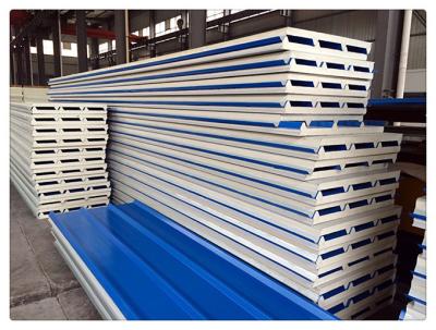 China Polyurethane(PU) Steel Construction Material Sandwich Panel Exterior Wall  PU Sandwich Panel for sale