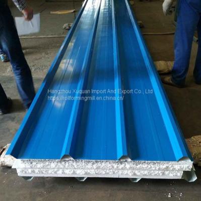 China Polystyrene Sandwich Panel Waterproof Exterior Wall and Roof  PPGI Steel EPS Sandwich Panel for sale