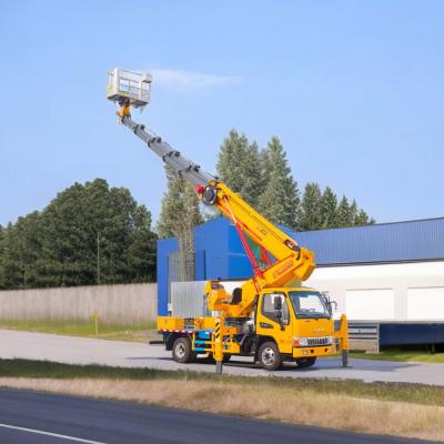 Китай Isuzu 85KW Воздушный рабочий грузовик Букетные грузовики 200кг Нагрузка 5-скоростной ручной шестиугольный Джиб Стробный свет продается