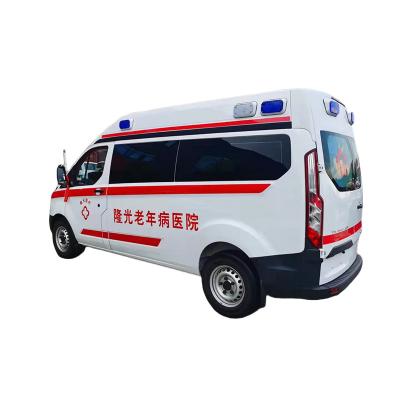 China 6 Seats Diesel Medium Duty Ambulance Emergency Monitoring Ford V362 Transit Van Ambulance for sale