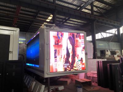 China Customized 3 Sides P6 High Brightness LED Display Box Mounted On Truck for sale