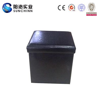 China PU Leather Printing Wooden Folding Ottoman/ Stool/Storage Box/ Trunk for sale