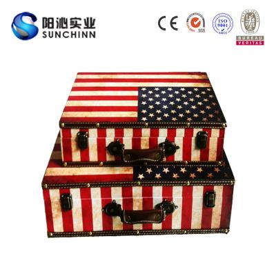 China Canvas Printing Wooden Suitcase/Wedding Card Box/Storage Box/ Trunk for sale