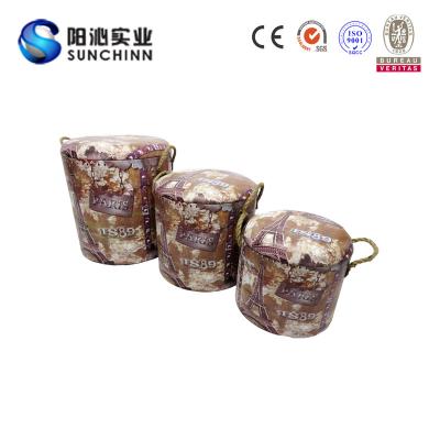China PU Leature Printing Wooden Furniture/Stool/Round Stool/Chair/Home Accents for sale