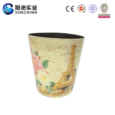 China Muticolored PU Leather Printing Dustbin/Trash Can/ Container/Paper Holder for Storage for sale