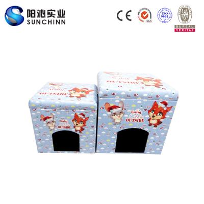 China PU Leature Printing Wooden Furniture/Stool/Round Stool/Chair/Home Accents/Dog House/Dog Kennel for sale