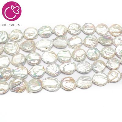China Wholesale Big Large Size Real Natural Fresh Water Freshwater Cultured Coin Pearl String Strands Beads for sale
