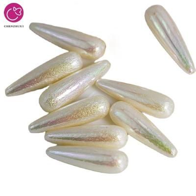 China Wholesale UV Natural Freshwater Pearl Loose Beads Baroque Water Drop Diy Handmade Jewelry Materia for sale