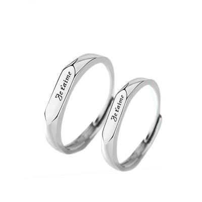 China 2021 New Style 925 Silver Opening Adjustable Couple Ring for sale