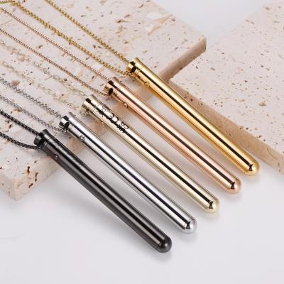China 2025 Rechargeable Beauty Instrument Stainless Steel Massage Stick Vibration Necklace for sale