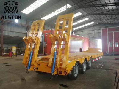 Cina 3 Axle Lowbed Semi Trailer, 60 tonnellate 80 Ton Lowboy Trailer in vendita