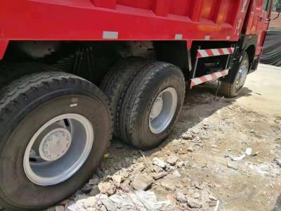 China Red Euro 2 Used Howo Trucks , HW76 Cab Second Hand Dumper Truck for sale