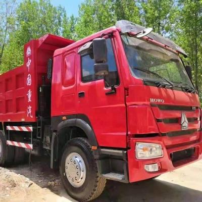 China Red Euro 2 Used Howo Trucks , HW76 Cab Second Hand Dumper Truck for sale