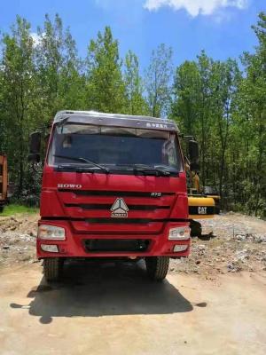 China Red Euro 2 Used Howo Trucks , HW76 Cab Second Hand Dumper Truck for sale