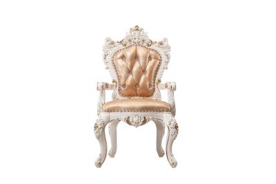 China Luxury Chairs of Classic French design in Beech wood frame with hand carving flower by Leather pad for sale