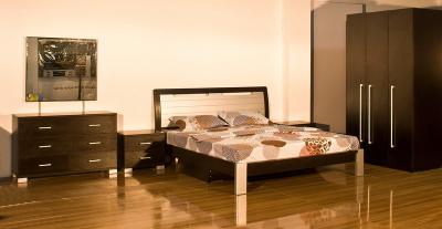 China Melamine Home Furniture,Panel Bedroom Set,MDF Bed and Wardrobe,Nightstand,Dresser with Mirror,Amorie,Chest,Good Price for sale