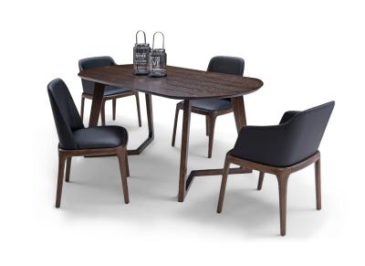 China Restaurant reception Leather Seating chair with Ash solid wood Table for sale