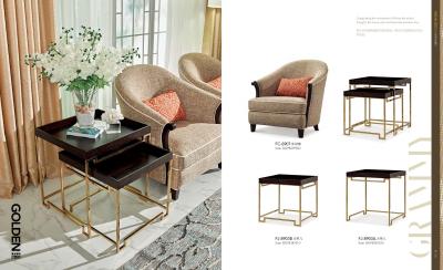 China Living room furniture Smart design Coffee table by Stainless steel legs with Oak wood table for sale