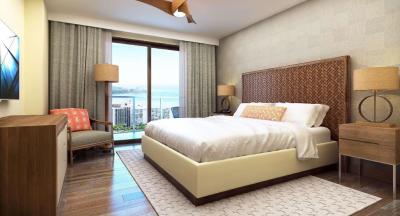 China Nanggroe Aceh Darussalam travel holiday hotel room furniture by Teak wood headboard bed with TV tall cabinet and lounge for sale