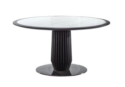 China Round dining table by Oak wood in hand-made structure with Stainless steel leg and Stone marble for Restaurant furniture for sale