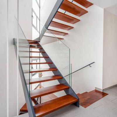 China Low Cost Double Stringer Staircase For House With Professional Design for sale