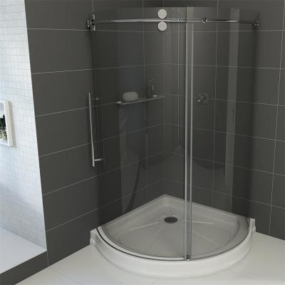 China Frameless Round Sliding Shower Enclosure with 10mm Clear Glass and Stainless Steel Hardware for sale