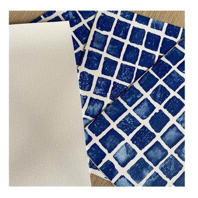 China Dark Vinyl Pool Liners Blue Mosaic Pool Liner No Border for sale