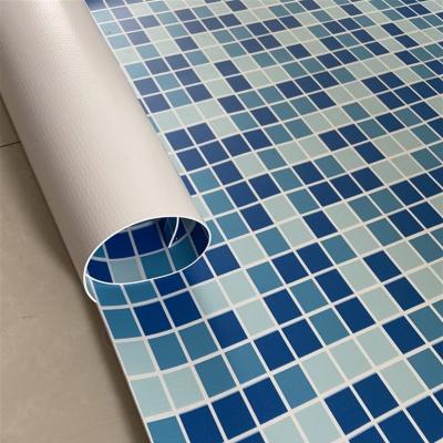 China Dark Vinyl Pool Liners Blue Mosaic Pool Liner No Border for sale