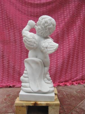 China Handcrafted Marble Child Sculpture 60cm Garden Statue for sale