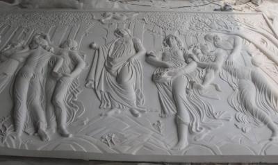 China Hand Carved White Marble Decorative Panel 60x60cm for Luxury Wall Cladding for sale