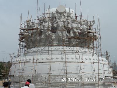 China Large Drum Sculpture for City Center Public Art Installation 10m Height for sale