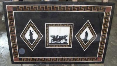 China Natural Stone Marble Medallion Floor Inlay 24x24 Inch Custom Design for sale