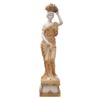 China Nature stone Classic Greek lady marble garden sculptures,China stone carving Sculpture supplier for sale