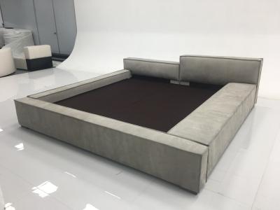 Quality Grey Modern Minimalist Italian Bed With Custom Leather Fabric for sale