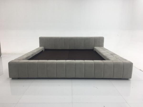 Quality Grey Modern Minimalist Italian Bed With Custom Leather Fabric for sale
