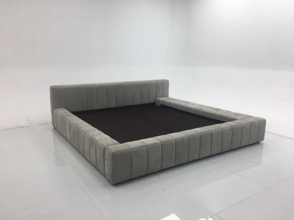 Quality Grey Modern Minimalist Italian Bed With Custom Leather Fabric for sale