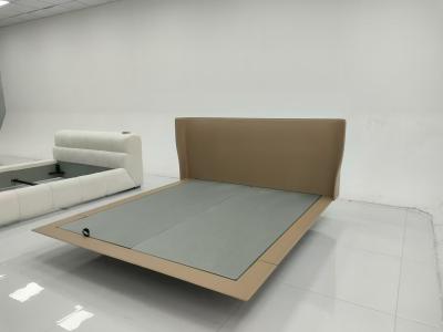 Quality Contemporary Grey Leather Platform Bed No Mattress High Density Sponge for sale