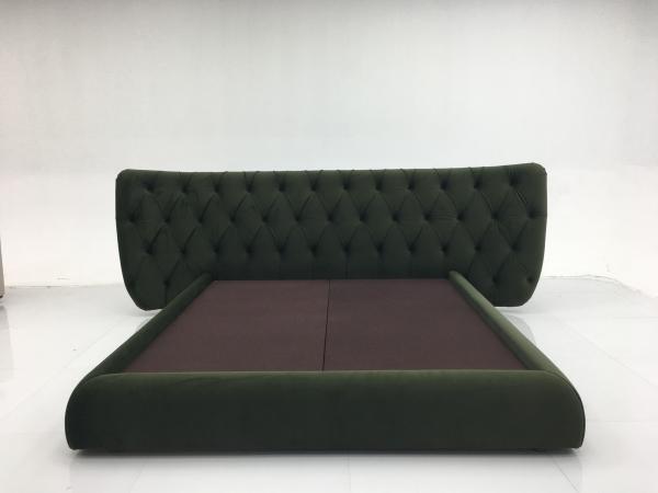Quality High Density Sponge Upholstered Headboard Full Grain Leather Bed Frame For for sale