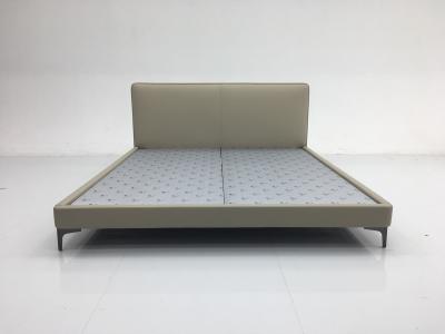 Quality Queen Leather Bed Modern Style No Mattress Included Sleek And Comfortable for sale