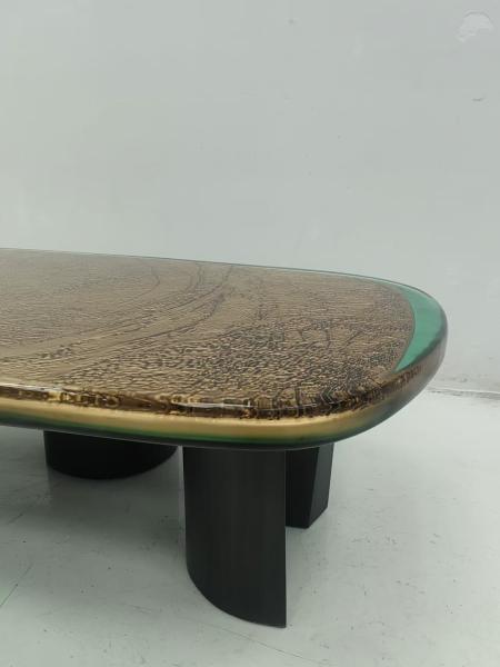 Hotel Home Contemporary Marble And Wood Coffee Table With Metal Base